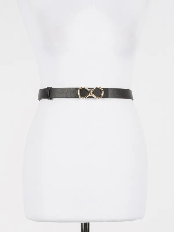 TWINSET Infinity Leather Belt - Black