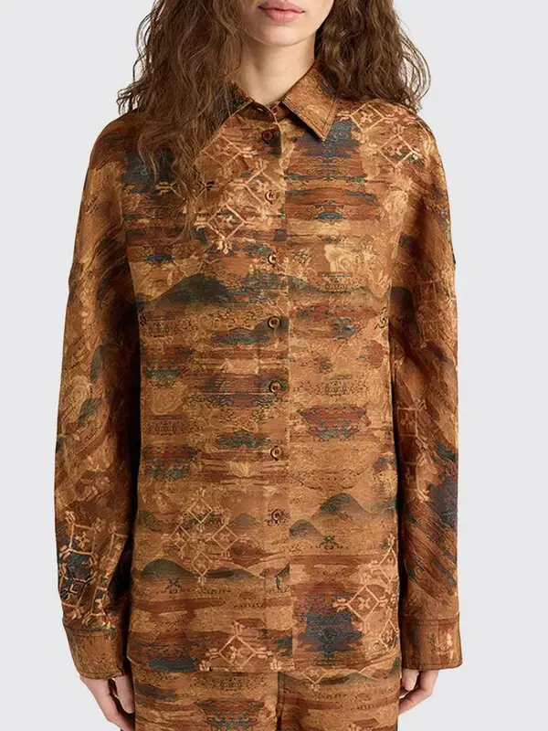 Momoni Printed Viscose Silk Blend Shirt