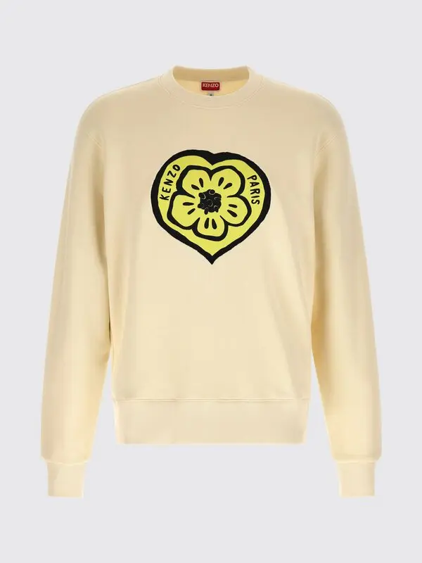 Kenzo Cotton Crewneck Sweatshirt With Logo - Beige