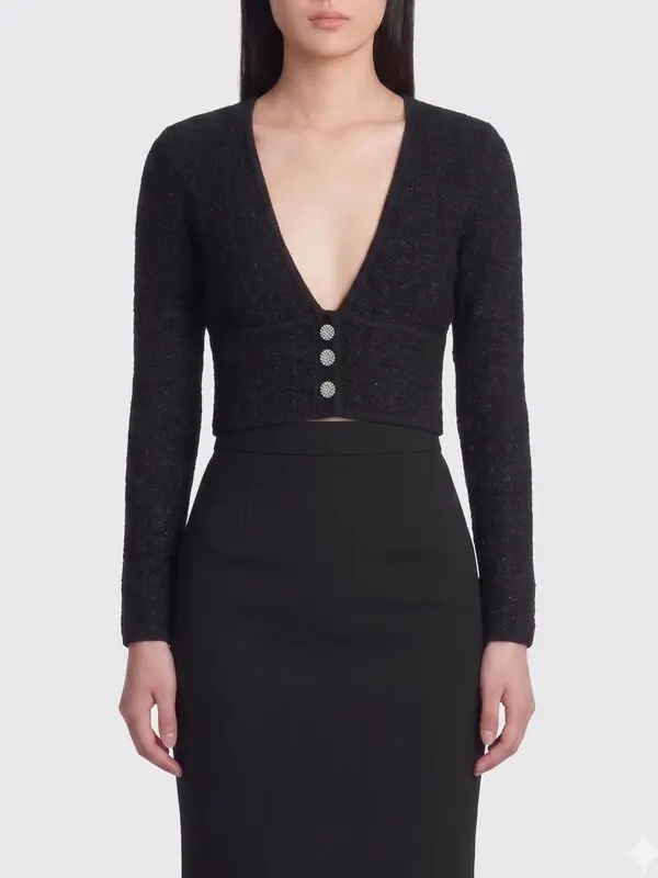 Alessandra Rich Virgin Wool Blend Crop Top
