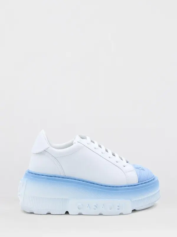 Casadei Nexus Leather Sneakers With Embossed Logo - White