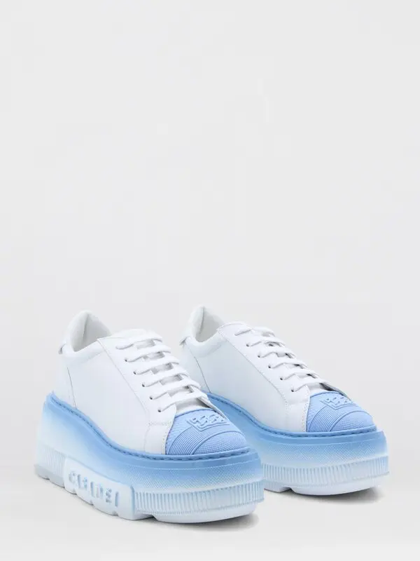 Casadei Nexus Leather Sneakers With Embossed Logo - White