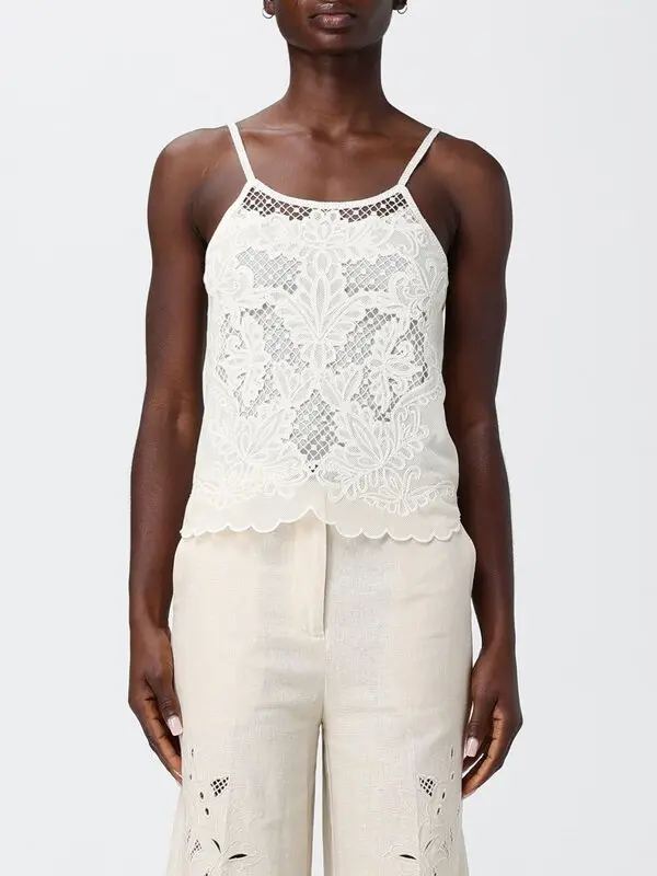 TWINSET Macramé Top - White