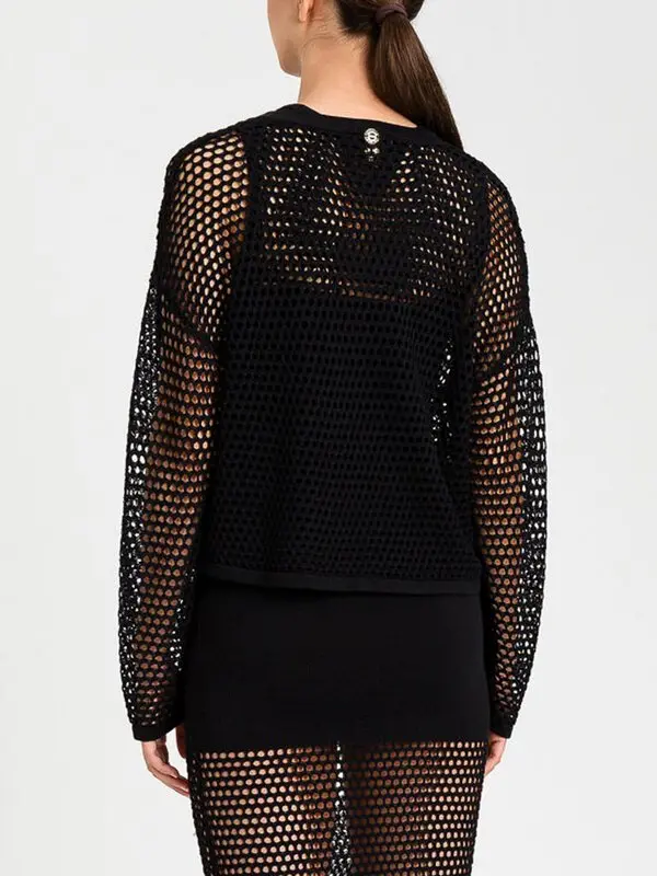 TWINSET Openwork Viscose Blend Cardigan