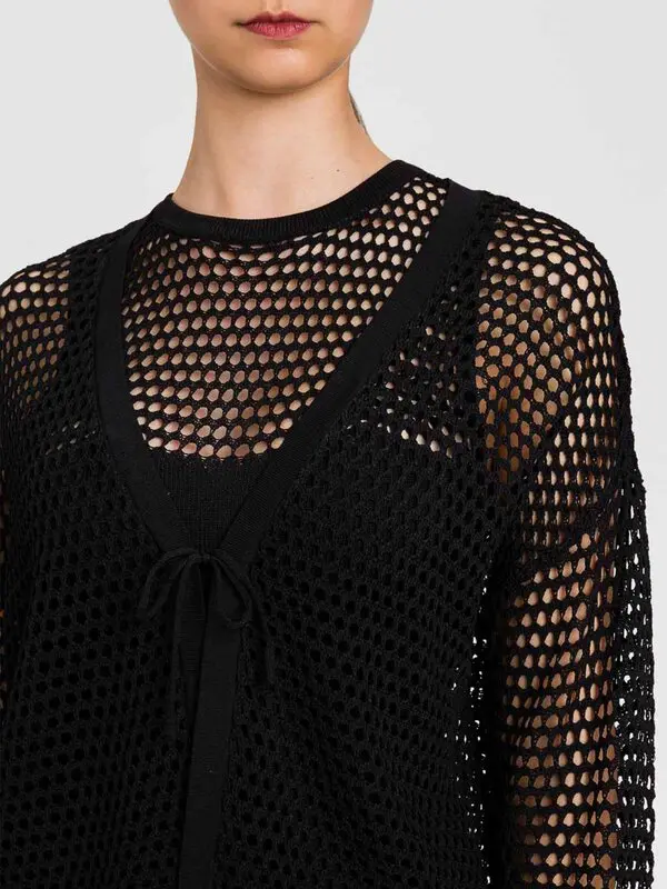 TWINSET Openwork Viscose Blend Cardigan