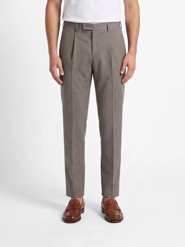 PT TORINO Stretch Virgin Wool Chino Trousers - Colonial