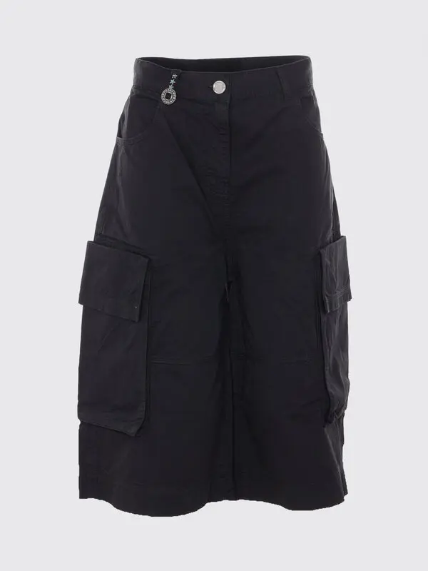 Pinko Cotton Gabardine Cargo Shorts - Black