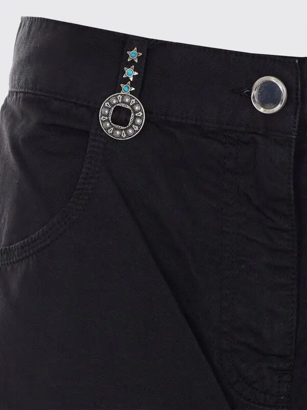 Pinko Cotton Gabardine Cargo Shorts - Black