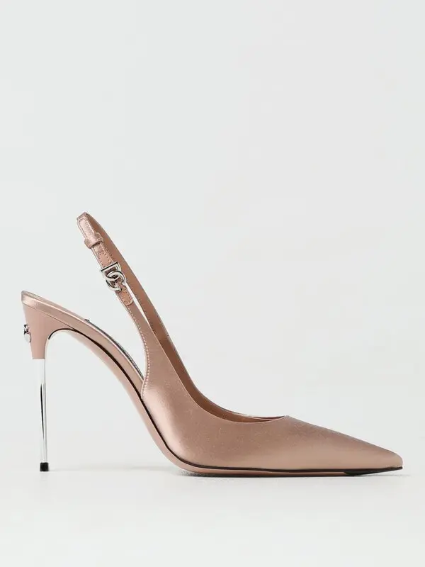 Dolce & Gabbana Silk Slingback Pumps - Beige