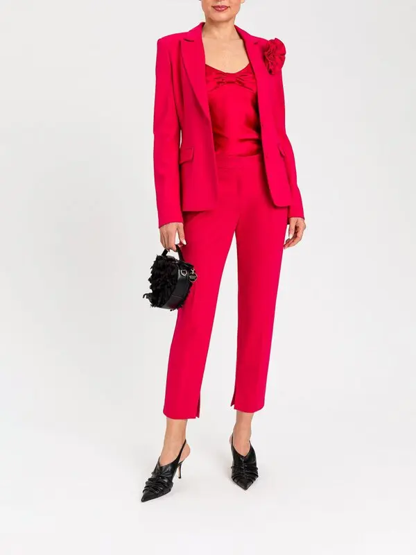 TWINSET Stretch Viscose Crêpe Cropped Trousers - Fuchsia