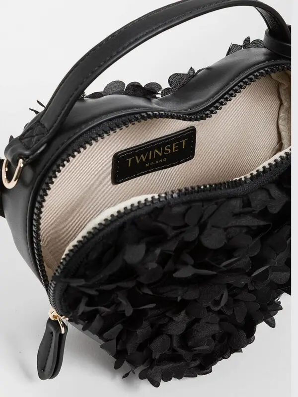 TWINSET Heart-shaped Bag In Synthetic Leather And Embellished Fabric