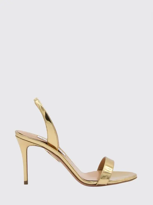 AQUAZZURA So Nude Laminated Leather Slingback Sandals With A Stiletto Heel