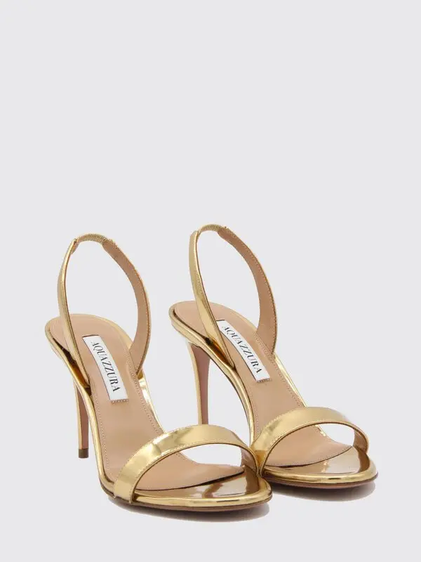 AQUAZZURA So Nude Laminated Leather Slingback Sandals With A Stiletto Heel