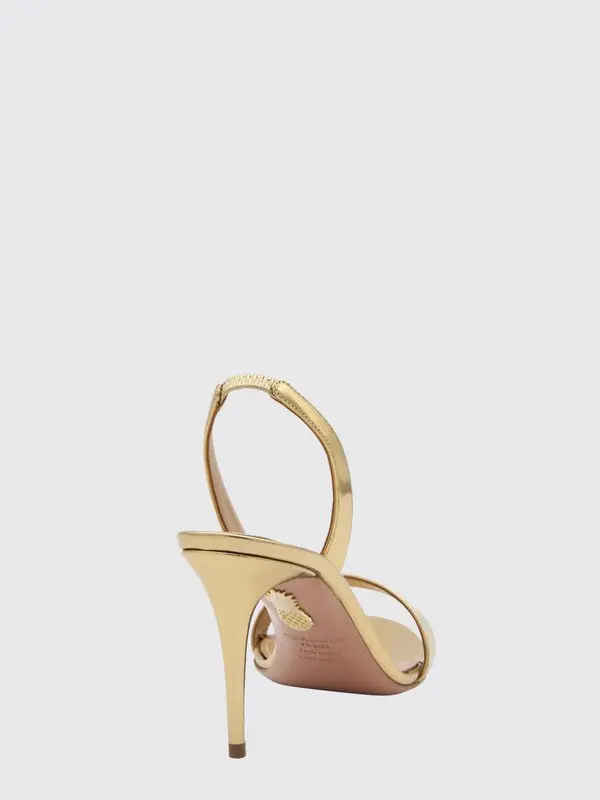 AQUAZZURA So Nude Laminated Leather Slingback Sandals With A Stiletto Heel