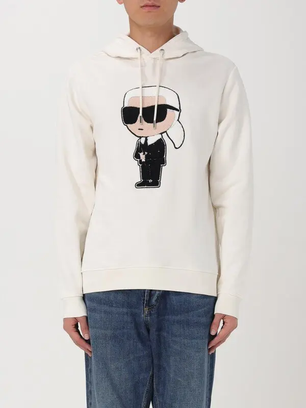 Karl Lagerfeld Embroidered Hoodie - Beige