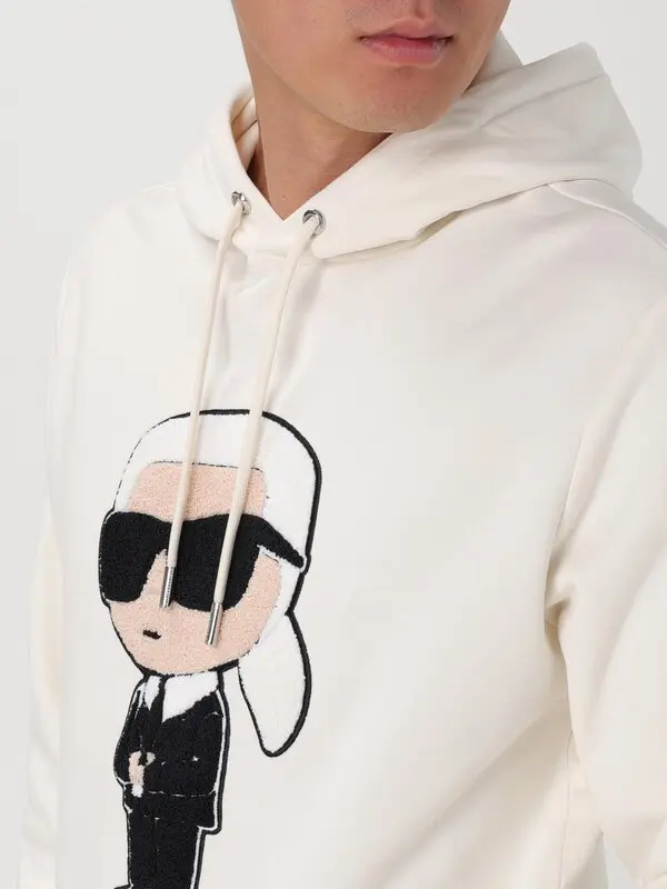Karl Lagerfeld Embroidered Hoodie - Beige