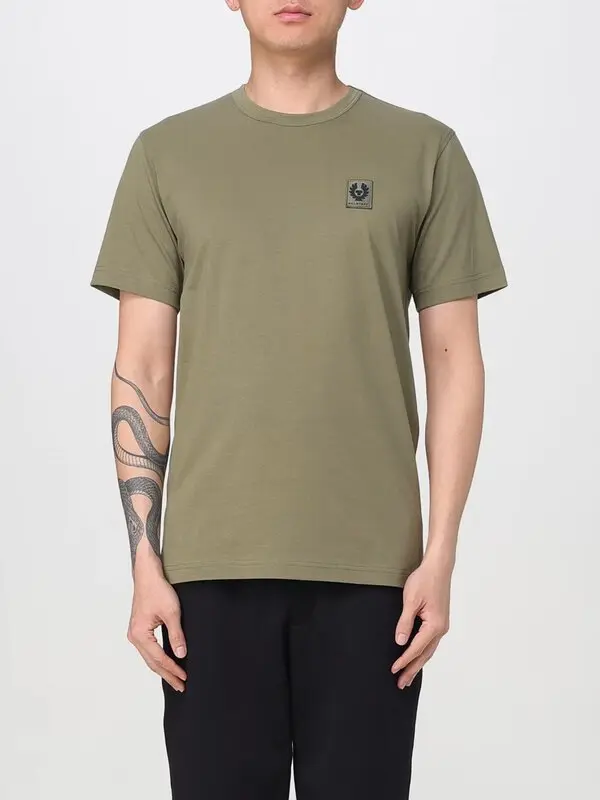 Belstaff Cotton T-shirt With Logo - Green
