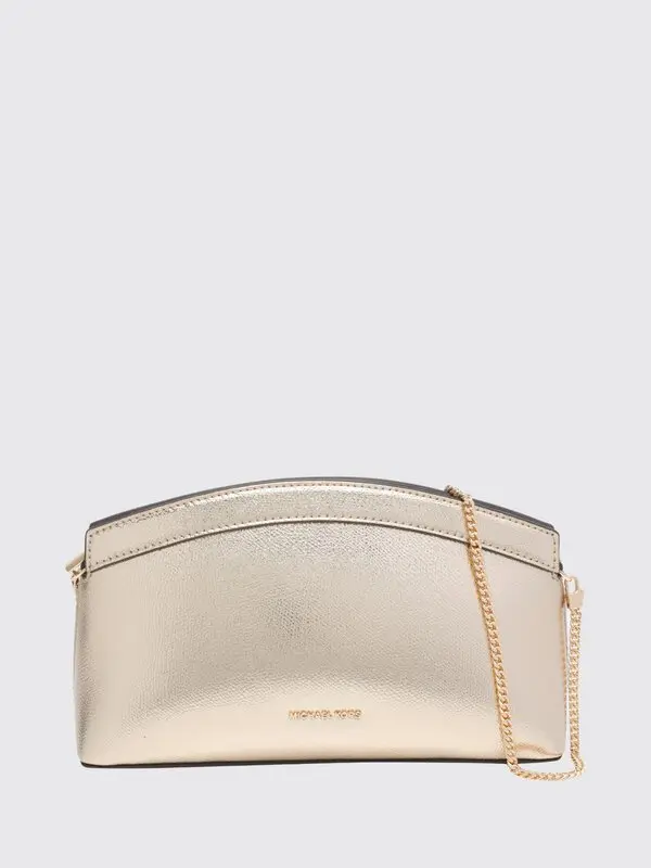 Michael Kors Small Athena Convertible Clutch In Metallic Leather - Gold