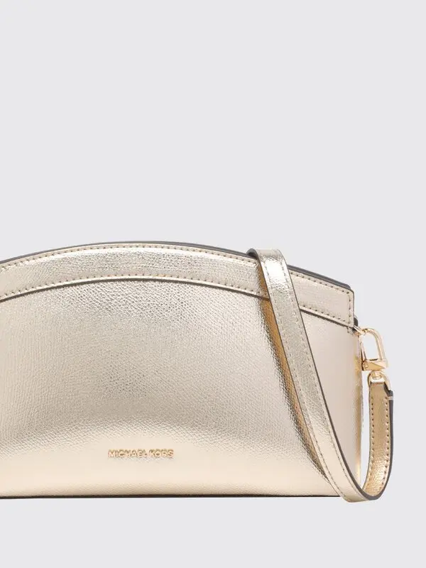 Michael Kors Small Athena Convertible Clutch In Metallic Leather - Gold