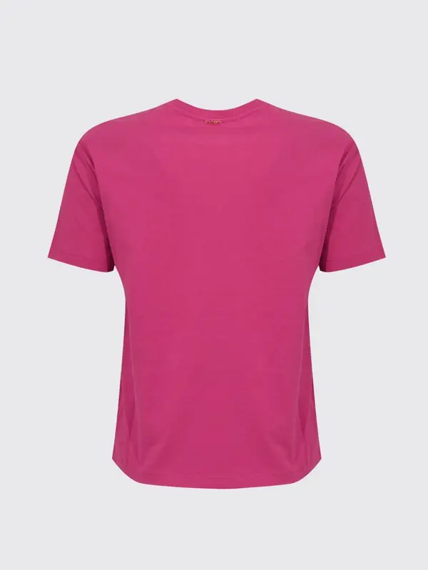 TWINSET Cotton T-shirts With Embroidered Flower - Fuchsia