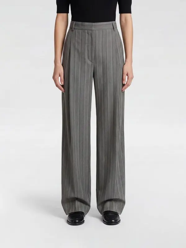 Stella McCartney Gray Wool Striped Palazzo Trousers