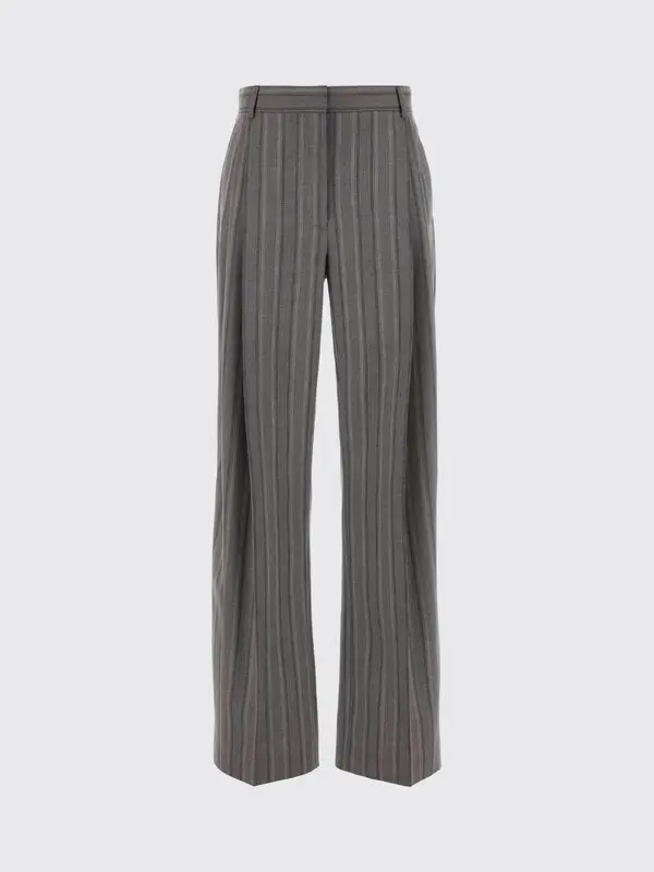 Stella McCartney Gray Wool Striped Palazzo Trousers