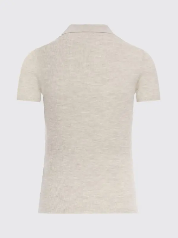Max Mara Ribbed Knit Polo Shirt - Beige