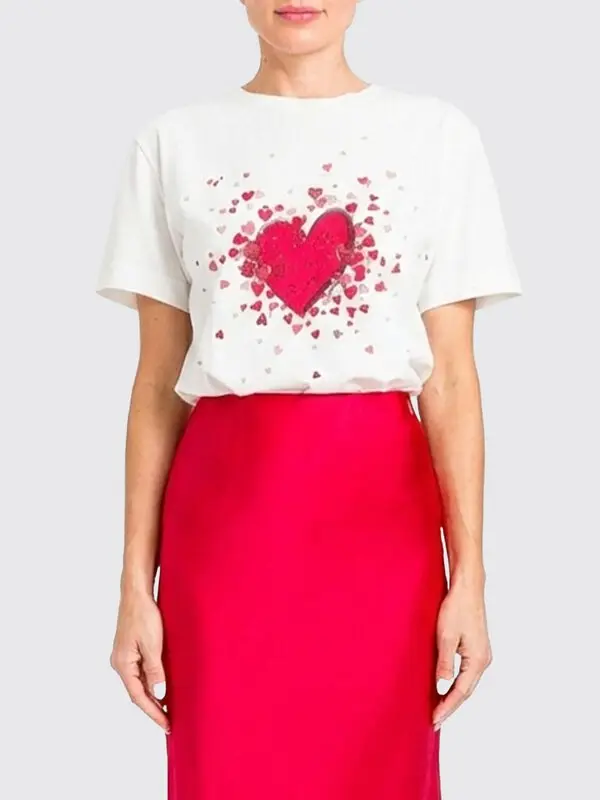 TWINSET Cotton T-shirt With Graphic Heart Print - White