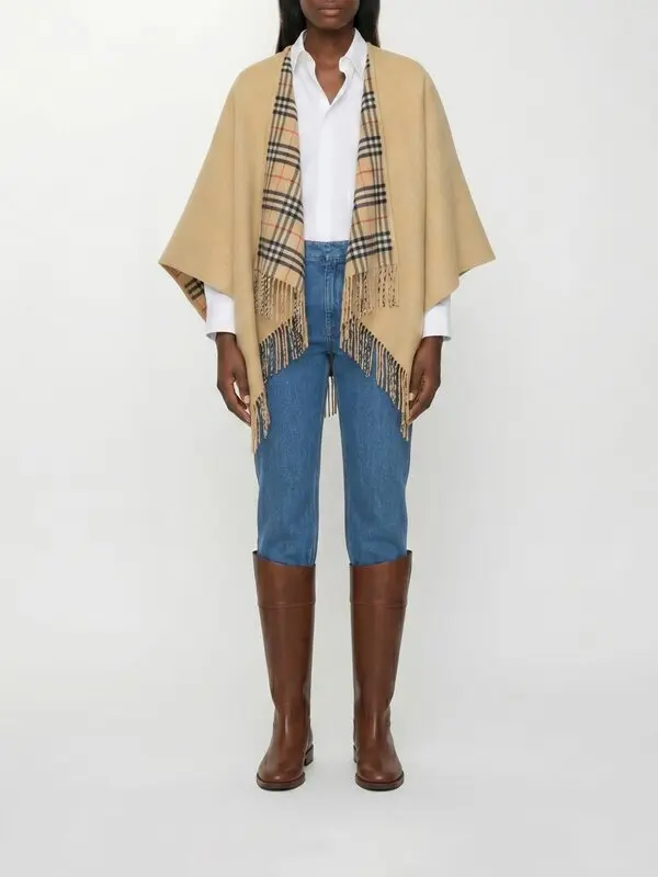 Burberry Check Wool Cape
