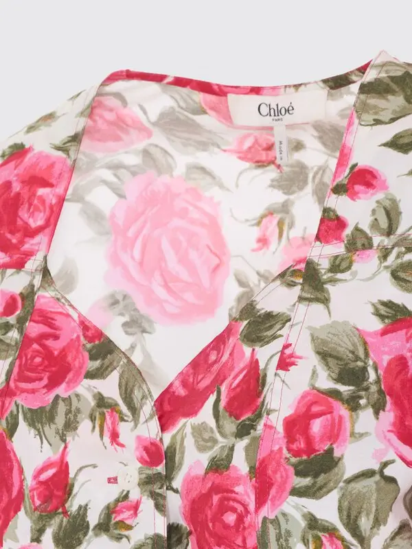 Chloé Cotton Cropped Top With Floral Print
