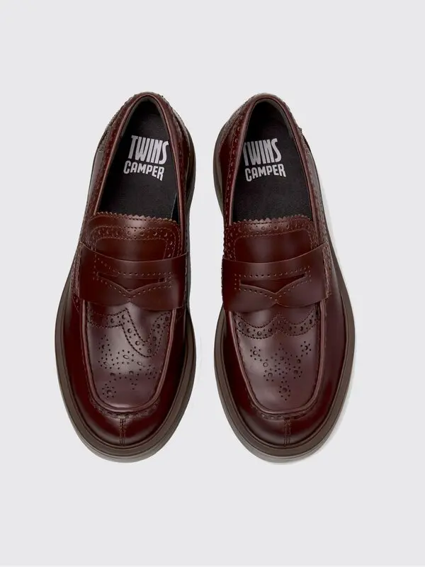 Camper Loafers With Broguing Detail