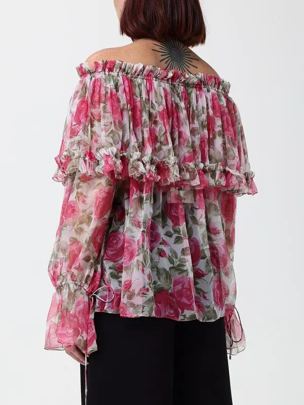 Chloé Floral Print Silk Blouse - Pink