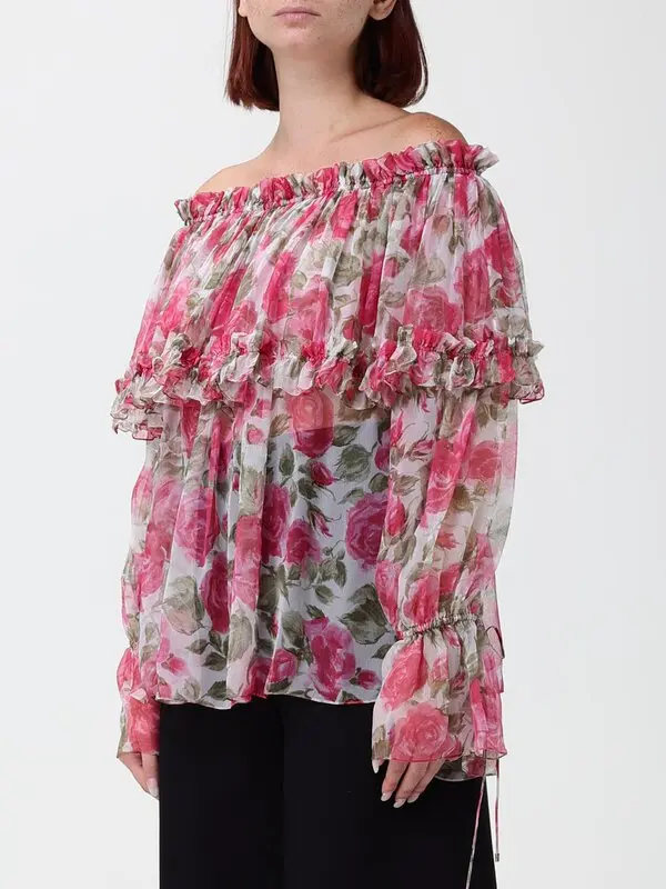Chloé Floral Print Silk Blouse - Pink
