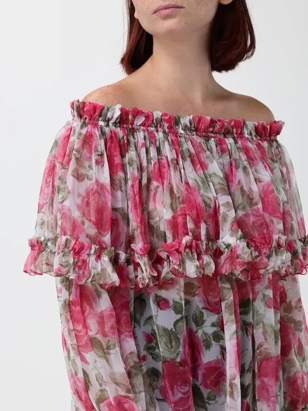 Chloé Floral Print Silk Blouse - Pink