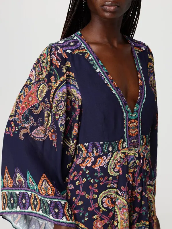 Etro Long Silk Dress With Paisley Print
