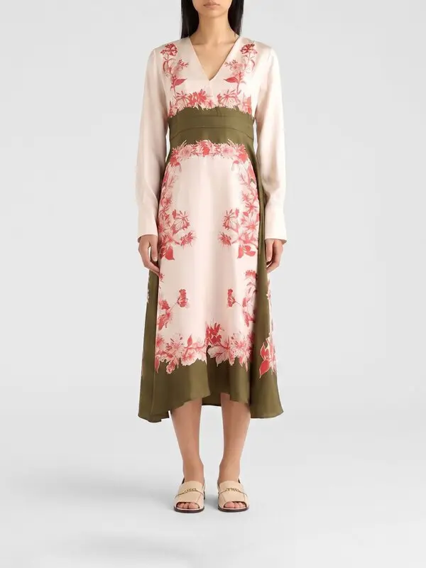 Momoni Printed Silk Midi Dress