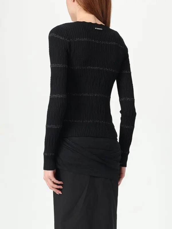 Pinko Ribbed Knit Cardigan With Tie Detail