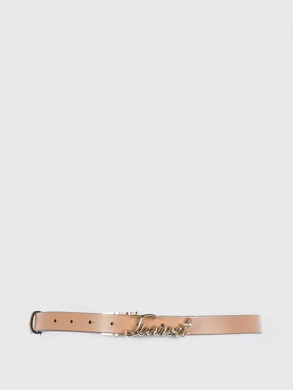 TWINSET Leather Belt With Logo Buckle - Coffee