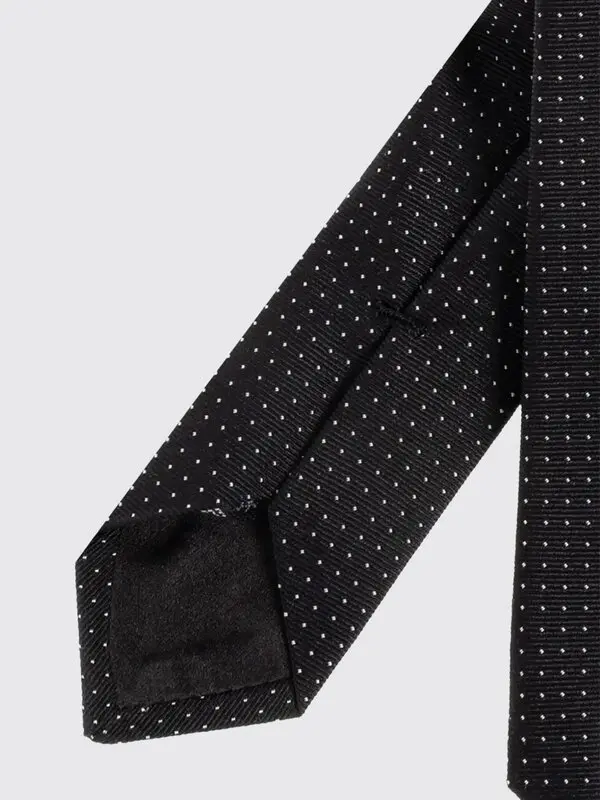 Giorgio Armani Polka Dot Silk Neck Tie - Black