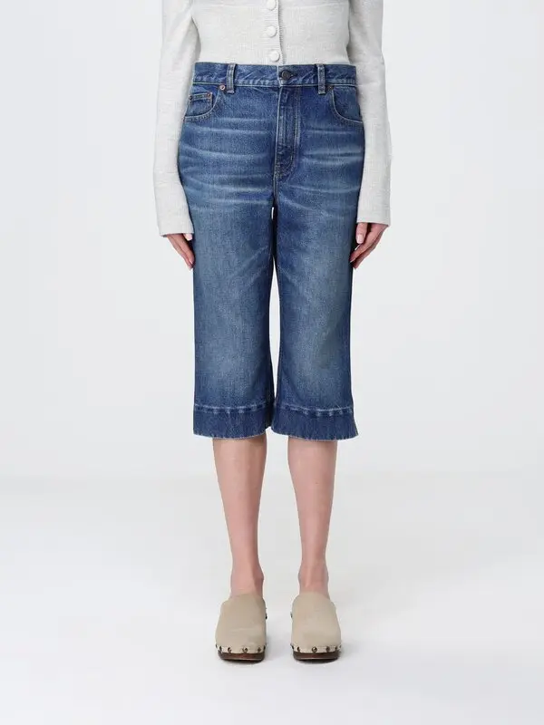 Chloé Cropped Fit Cotton Jeans - Denim