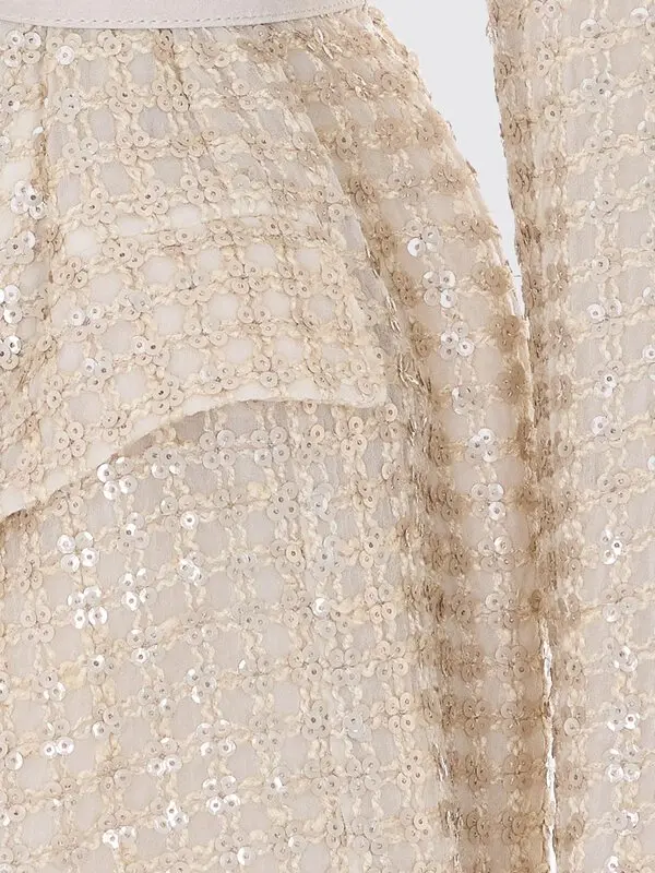 Brunello Cucinelli Silk Organza Blazer With Embroidered Sequins