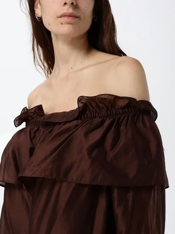 TWINSET Mini Dress In Crêpe - Brown