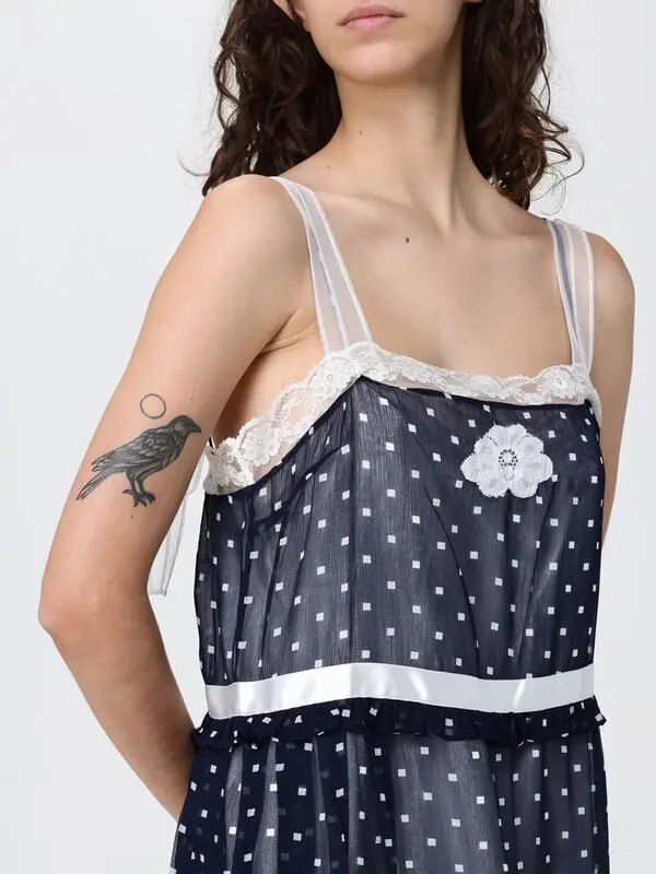 Marc Jacobs Polka Dot Viscose Midi Dress With Inserts