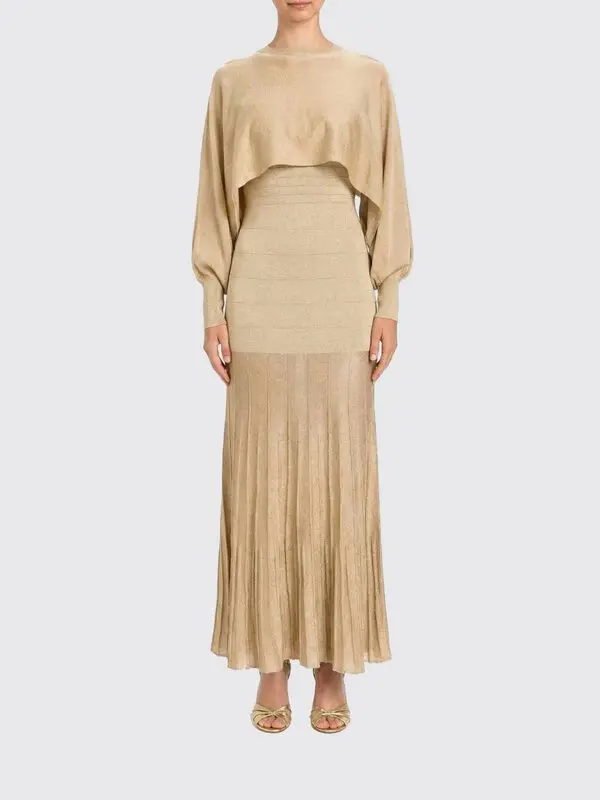 TWINSET Lurex Viscose Knit Long Dress