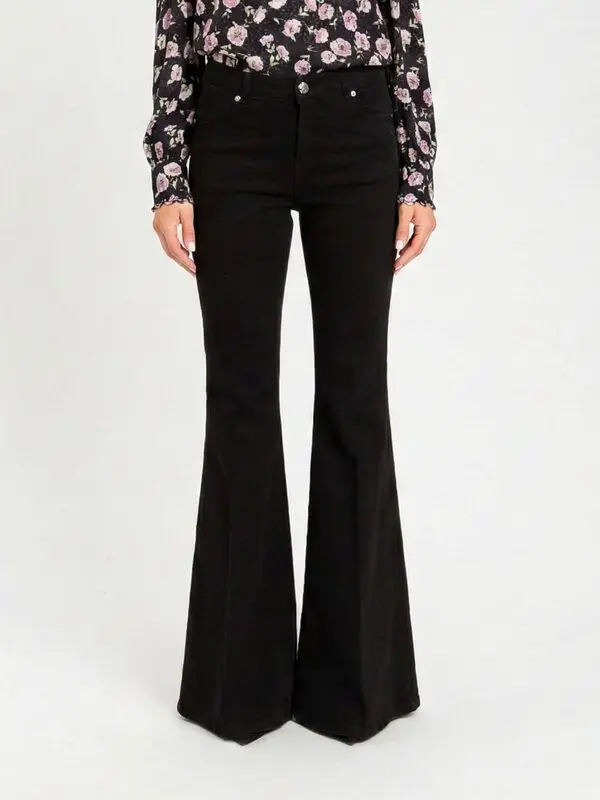TWINSET Stretch Denim Flared Jeans - Black