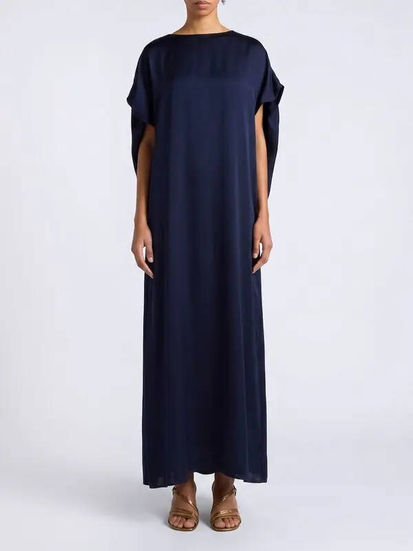 Momoni Satin Long Dress - Blue