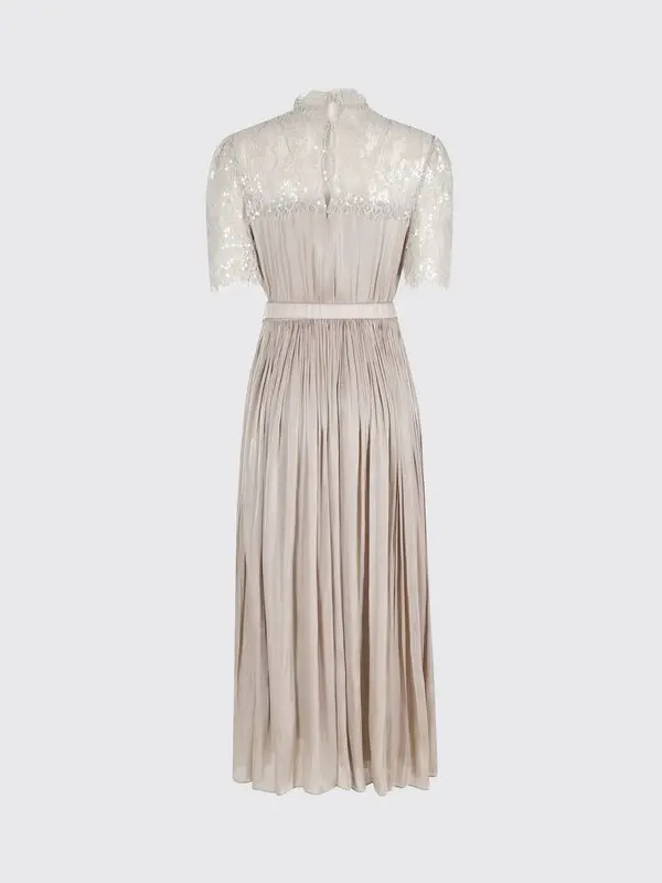 NISSA Pleated Jersey Midi Dress