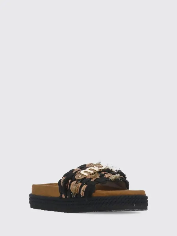 Mou Woven Canvas And Leather Sandals