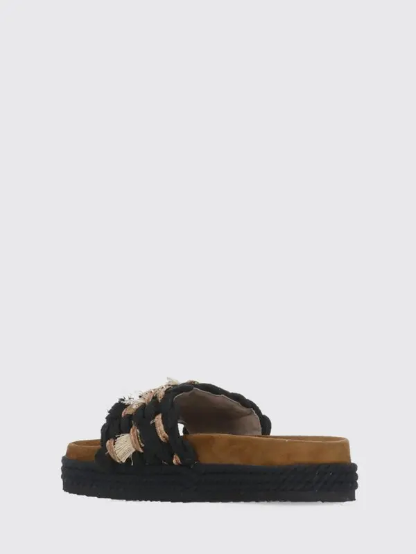 Mou Woven Canvas And Leather Sandals