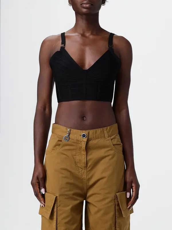 Elisabetta Franchi Stretch Viscose Cropped Top